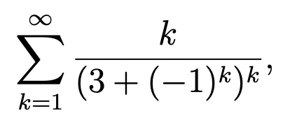 Solved ΧΟ k Σ (3+(-1)k)k' . k)k k=1 | Chegg.com