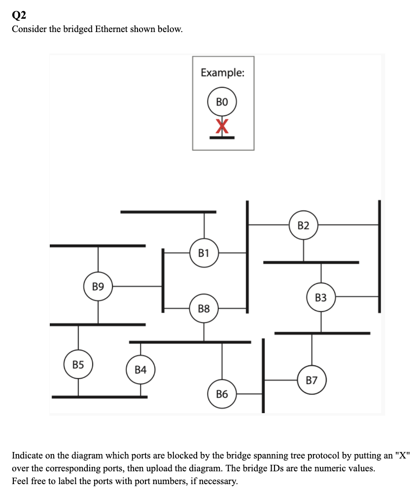 Solved Consider the bridged Ethernet shown below.Indicate on | Chegg.com
