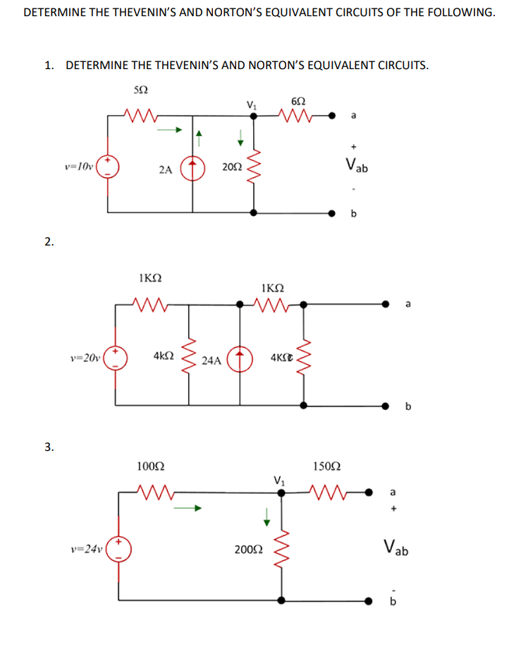 Solved DETERMINE THE THEVENIN'S AND NORTON'S EQUIVALENT | Chegg.com
