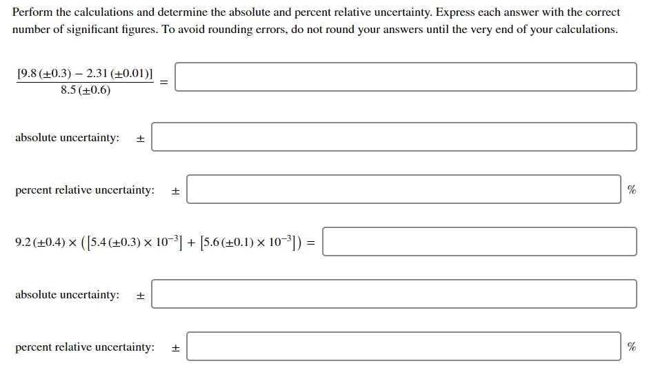 Solved Perform the calculations and determine the absolute | Chegg.com