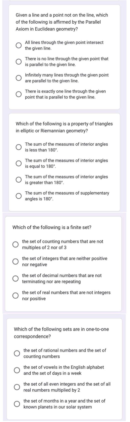 Solved Given a line and a point not on the line, which of | Chegg.com