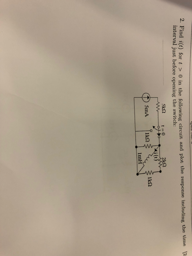 Solved find i0(t) for t>0 in the following circuit and plot | Chegg.com
