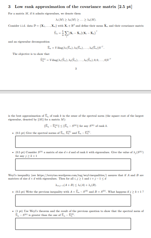 3 Low Rank Approximation Of The Covariance Matrix 