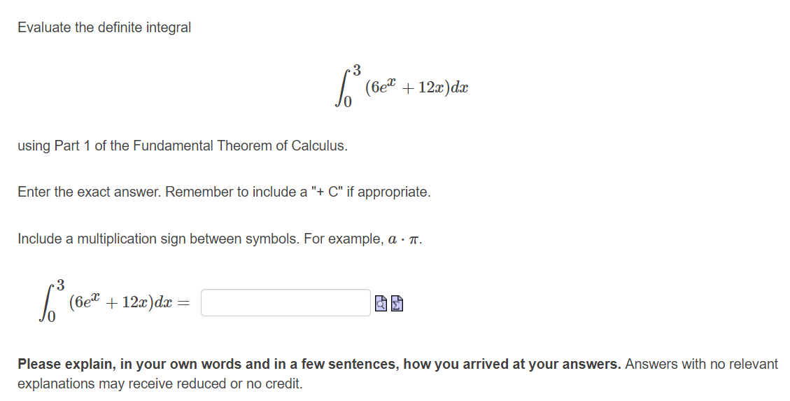 Solved Evaluate the definite integral So * 3 (6M + 12x)dx | Chegg.com
