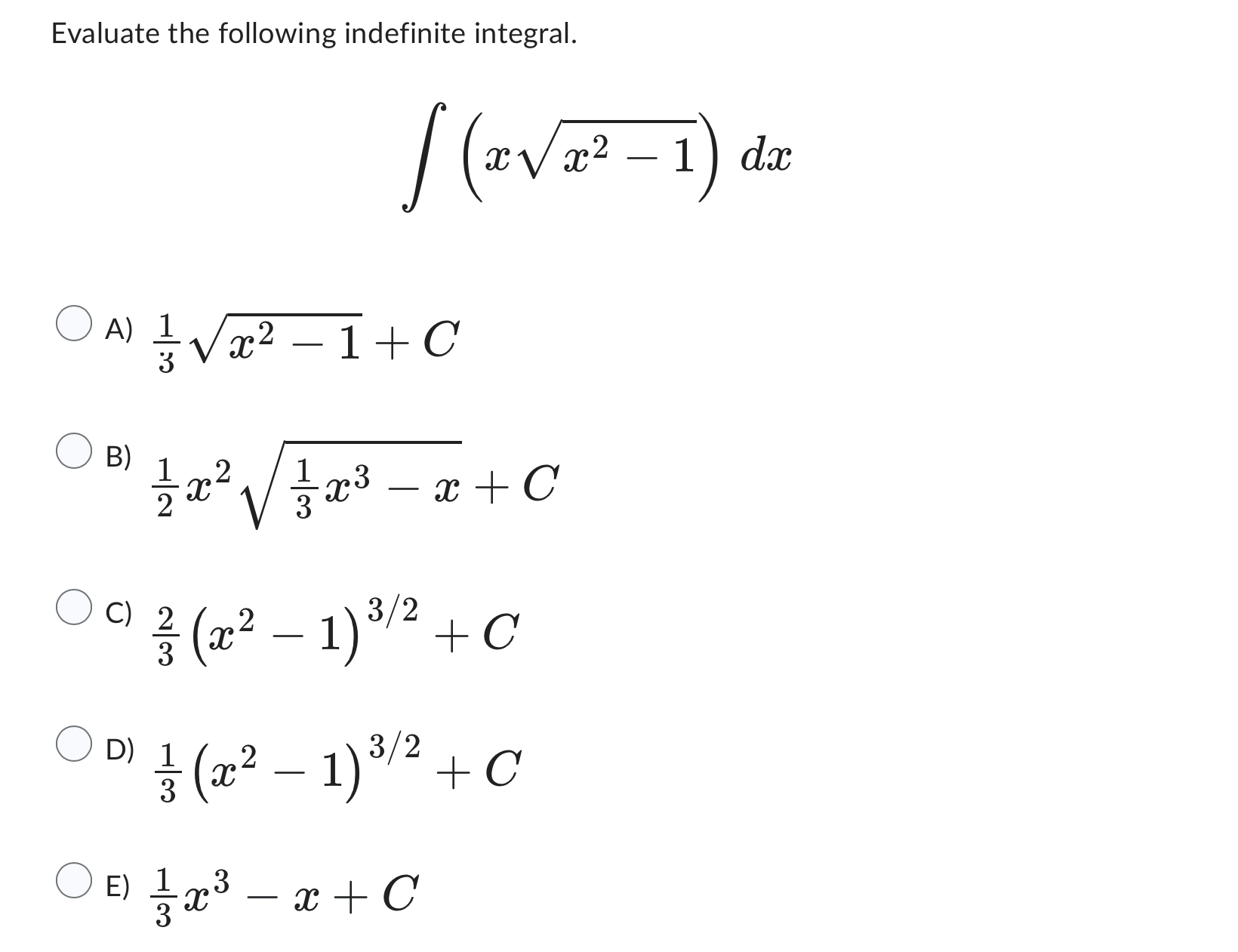 Solved Evaluate the following indefinite | Chegg.com