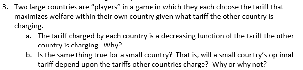 Solved 3. Two large countries are "players” in a game in | Chegg.com