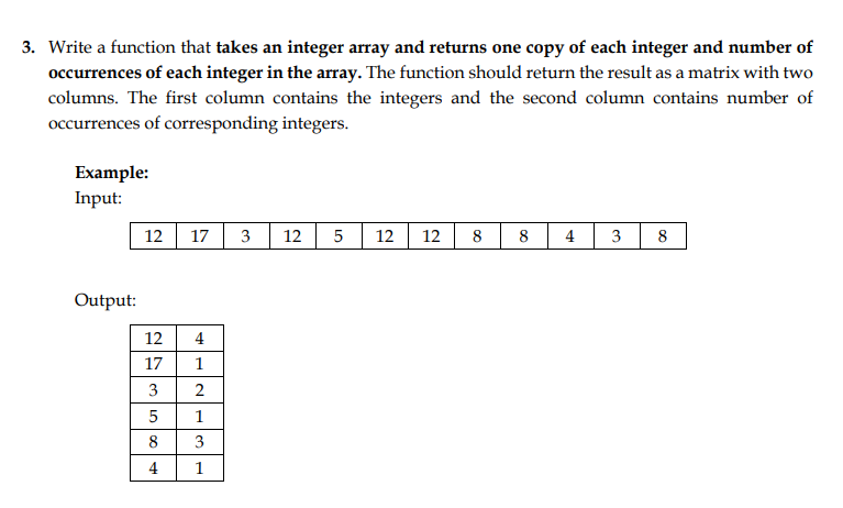 Solved 3. Write a function that takes an integer array and | Chegg.com