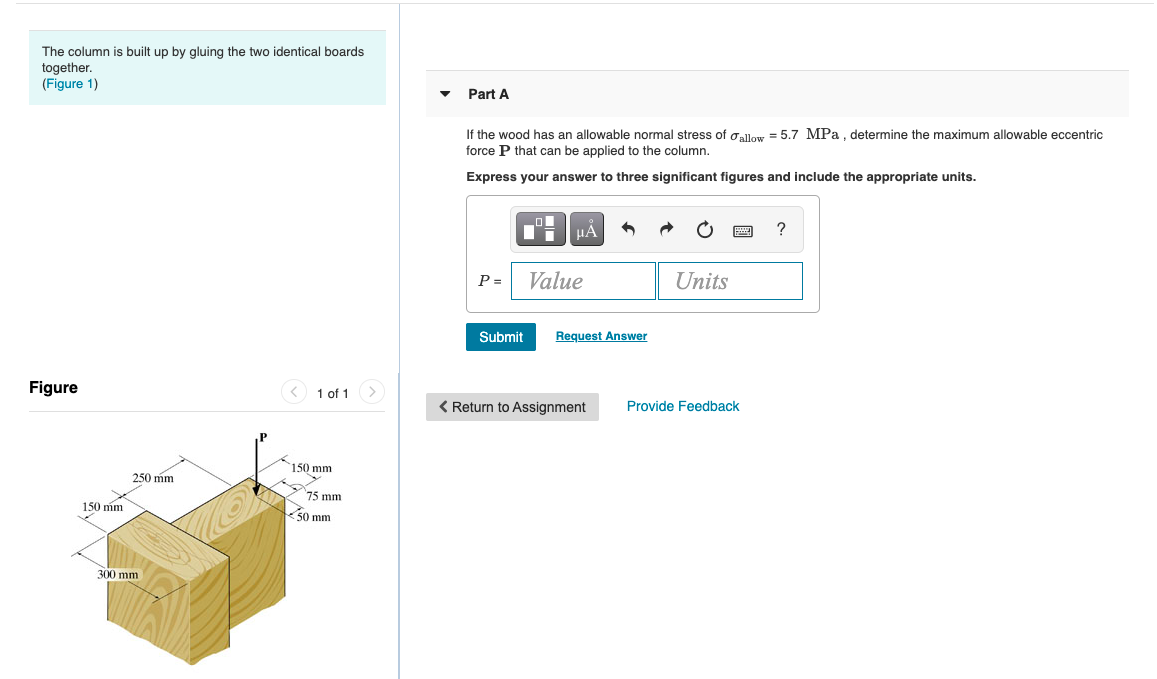 Solved The column is built up by gluing the two identical | Chegg.com