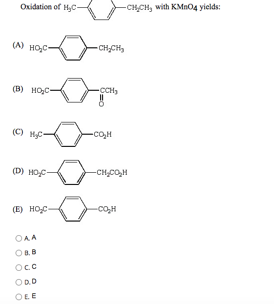 Solved Oxidation of HC -CH CH2 with KMnO4 yields: (A) HOC | Chegg.com