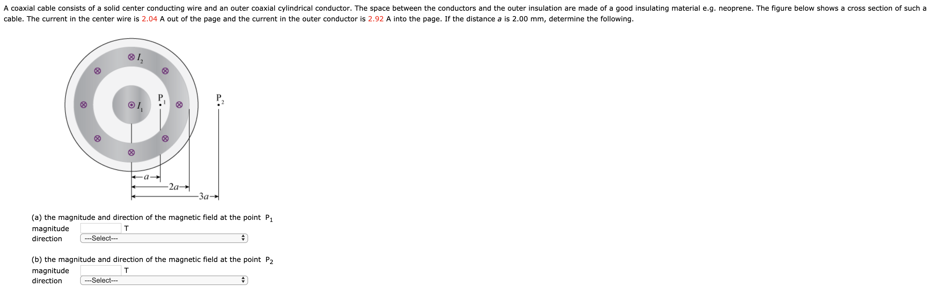 Solved A coaxial cable consists of a solid center conducting | Chegg.com