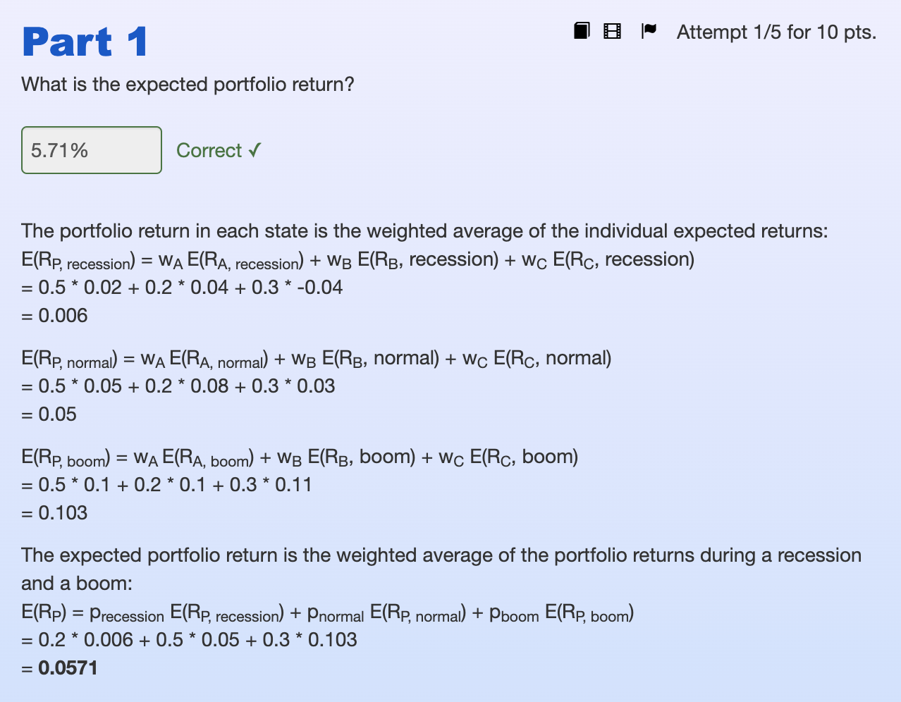 Solved The table below shows the expected rates of return | Chegg.com