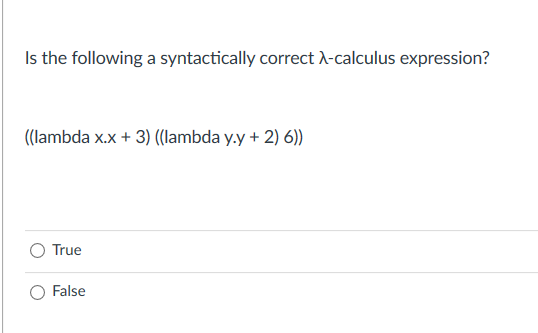 Solved Is the following a syntactically correct à-calculus | Chegg.com