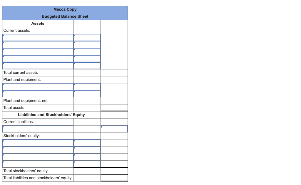 Solved Exercise 8-9 Budgeted Balance Sheet (LO8-10] The | Chegg.com