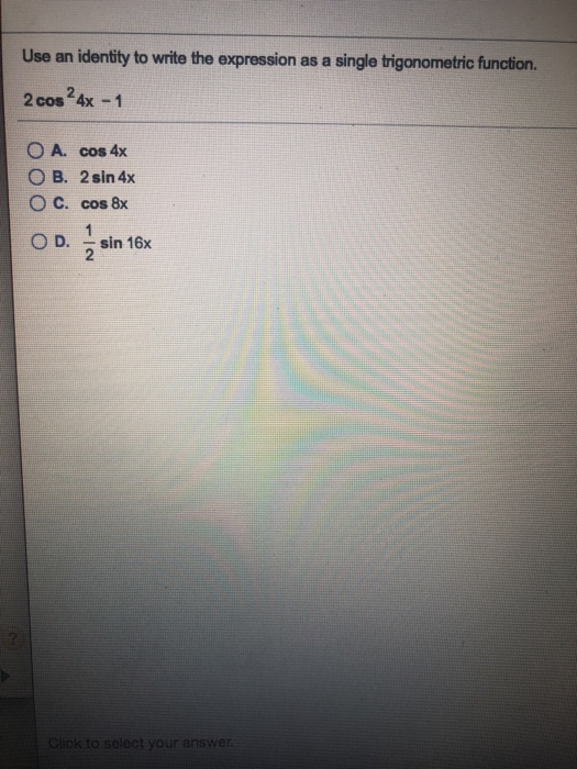 Solved Use an identity to write the expression as a single | Chegg.com