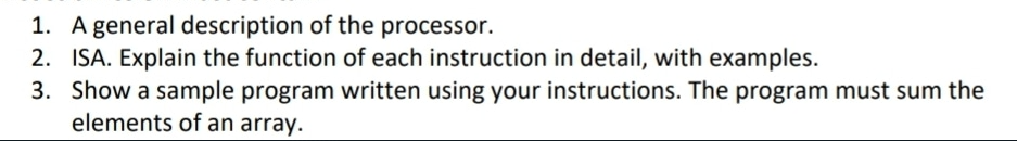 Solved Problem You are asked to design an ISA for a simple | Chegg.com
