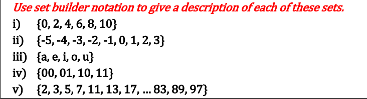 Solved Use set builder notation to give a description of | Chegg.com
