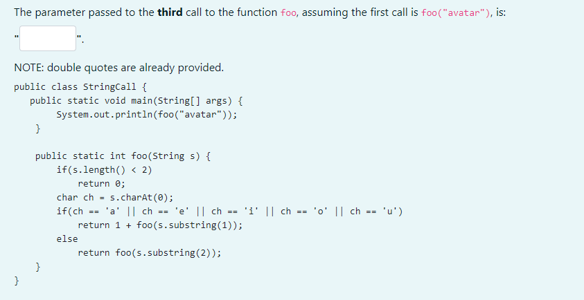 Solved The parameter passed to the third call to the | Chegg.com