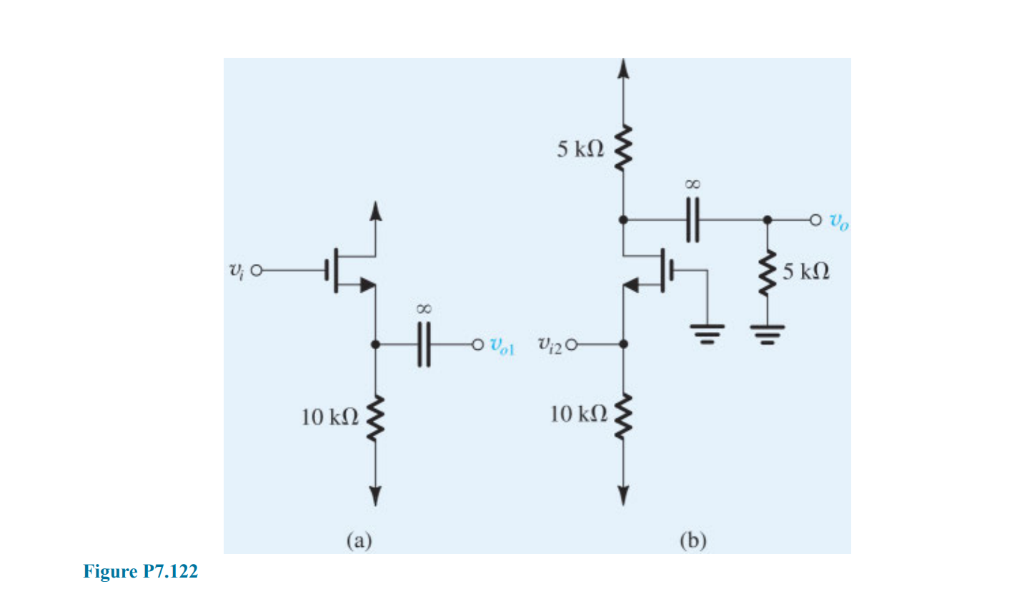 Solved *7.122 (a) ﻿The NMOS transistor in the | Chegg.com