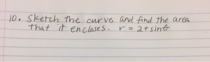 Solved Sketch the curve and find the area that it encloses r | Chegg.com