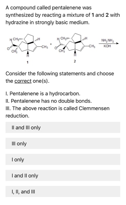 Solved A compound called pentalenene was synthesized by | Chegg.com