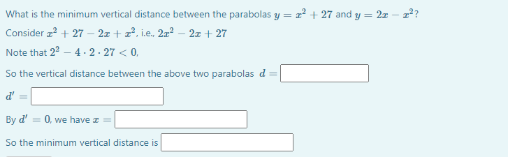 Solved What is the minimum vertical distance between the | Chegg.com