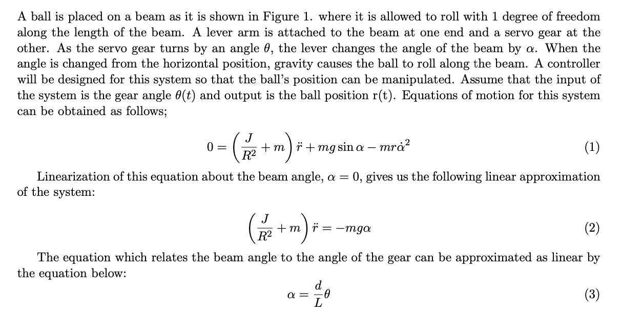 Solved A ball is placed on a beam as it is shown in Figure | Chegg.com