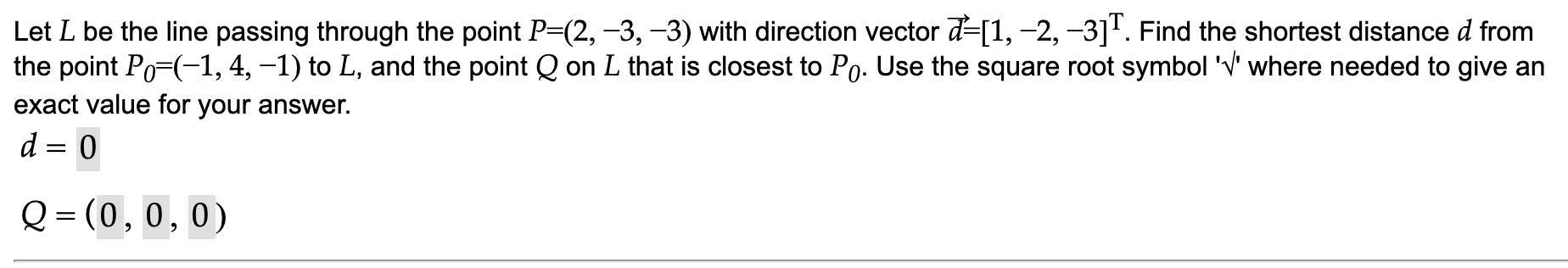 Solved Let L be the line passing through the point | Chegg.com