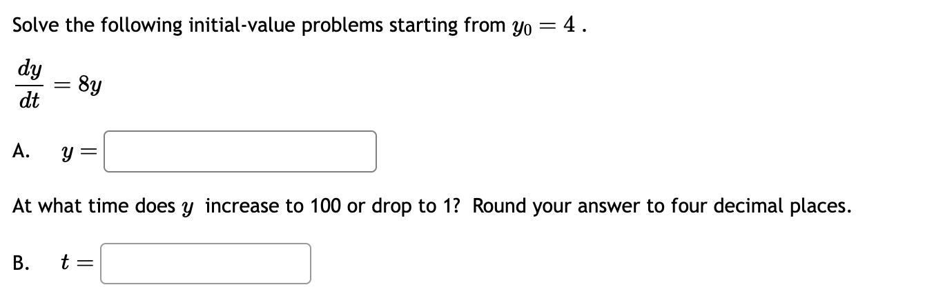 Solved Solve The Following Initial Value Problems Starting 7325