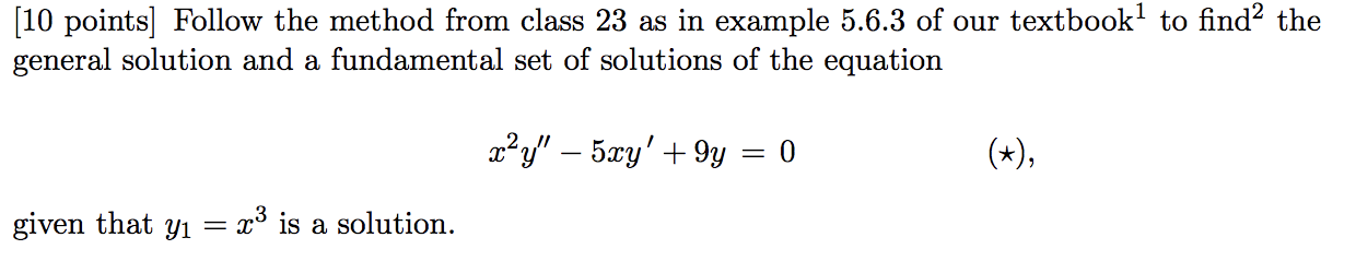 Solved (10 points) Follow the method from class 23 as in | Chegg.com