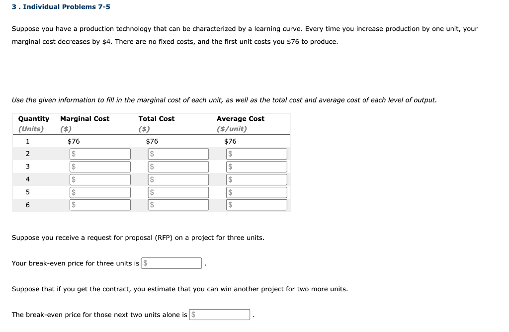 Solved 3. Individual Problems 7-5 Suppose you have a | Chegg.com
