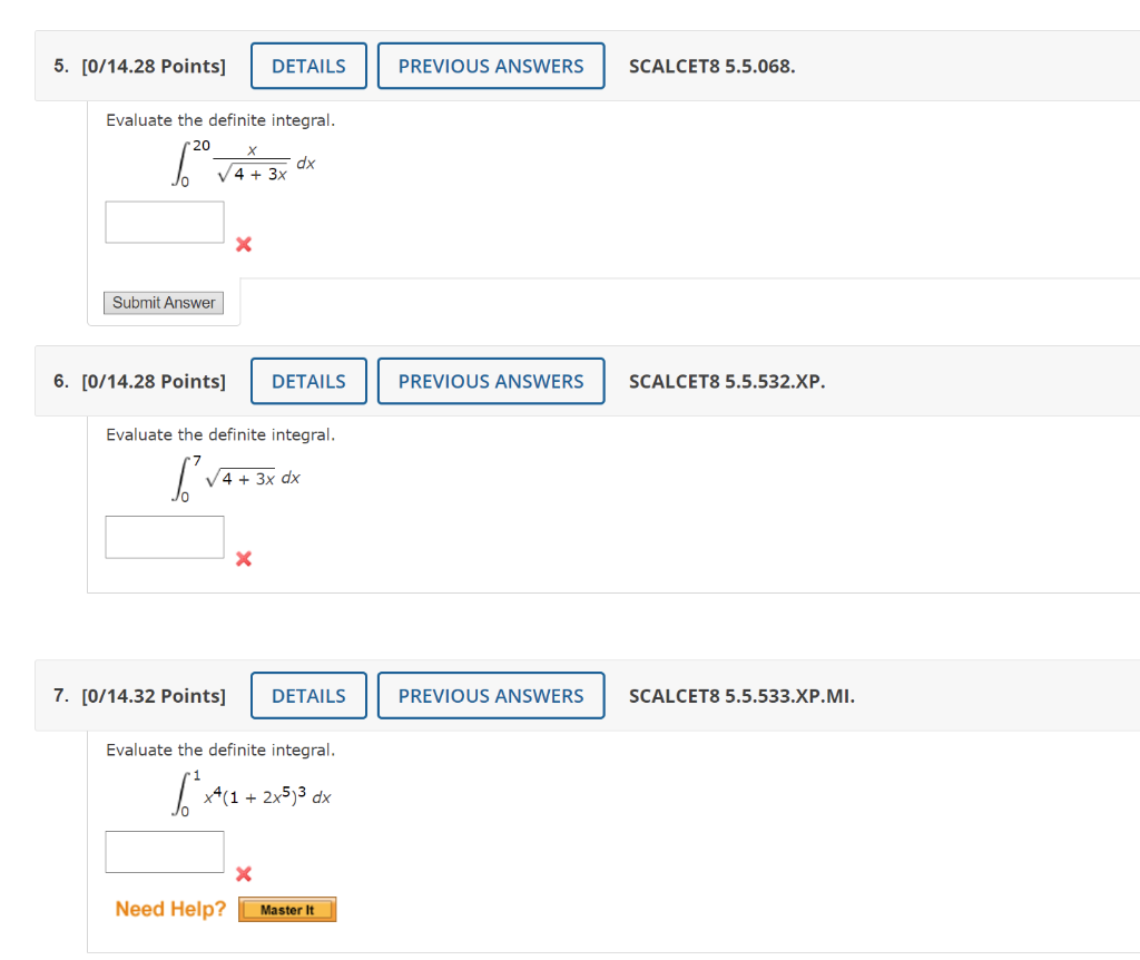 Solved 5. [0/14.28 Points] DETAILS PREVIOUS ANSWERS SCALCET8 | Chegg.com