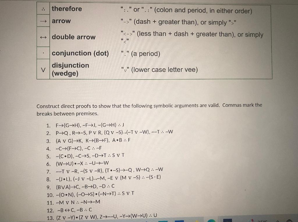 Solved 11 therefore arrow "or"." (colon and period, in | Chegg.com