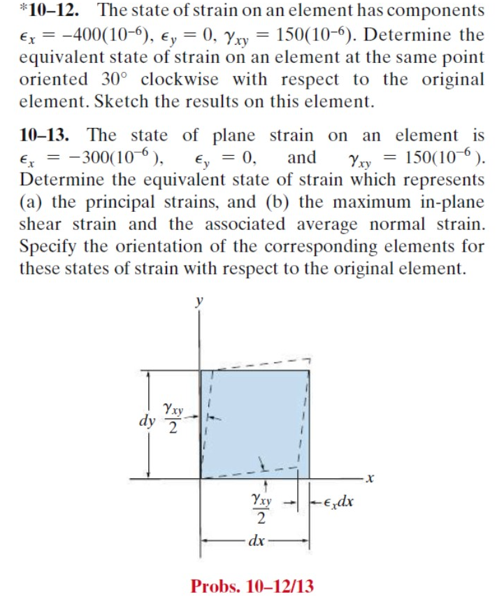 Solved "10-12. The state of strain on an element has | Chegg.com