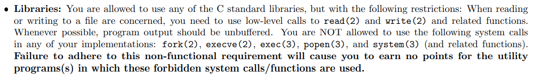Solved Tasked with implementing a collection of basic Unix | Chegg.com