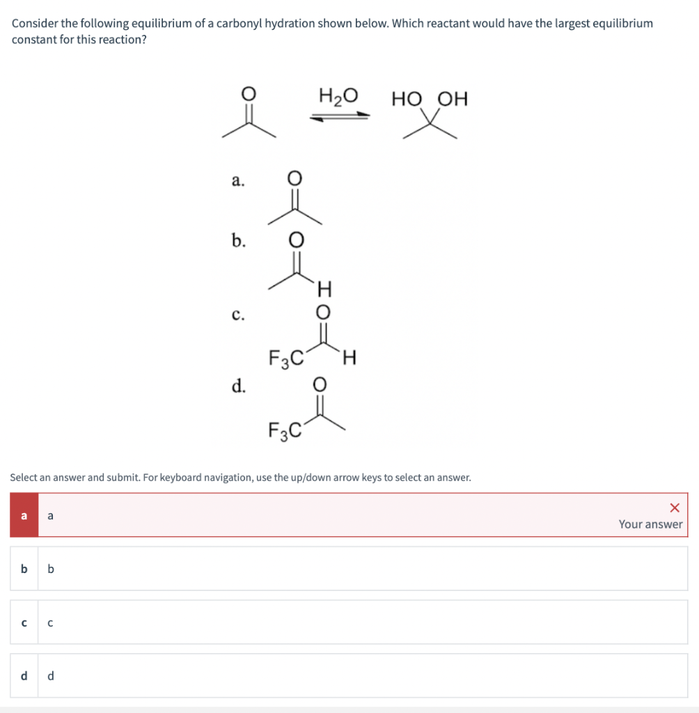 Solved Consider the following equilibrium of a carbonyl | Chegg.com