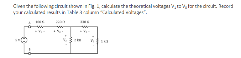 Solved Given the following circuit shown in Fig. 1 , | Chegg.com
