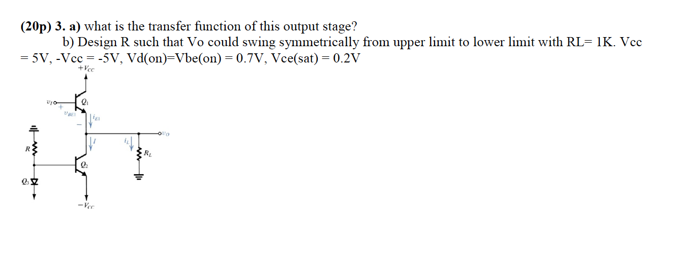 Solved (20p) 3. a) what is the transfer function of this | Chegg.com