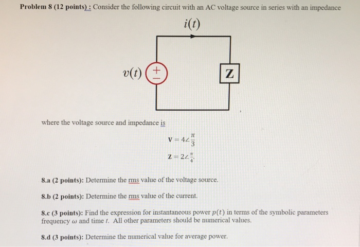 Solved Problem 8 (12 points): Consider the following circuit | Chegg.com Solved Problem 8 (12 points): Consider the following circuit | Chegg.com