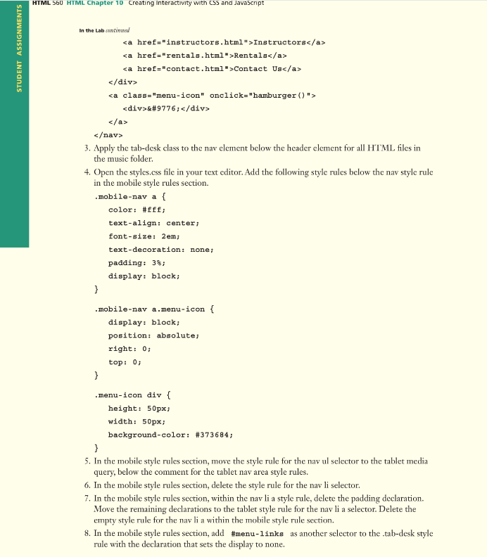 I need help on Lab 1: Adding Interactivity to the | Chegg.com