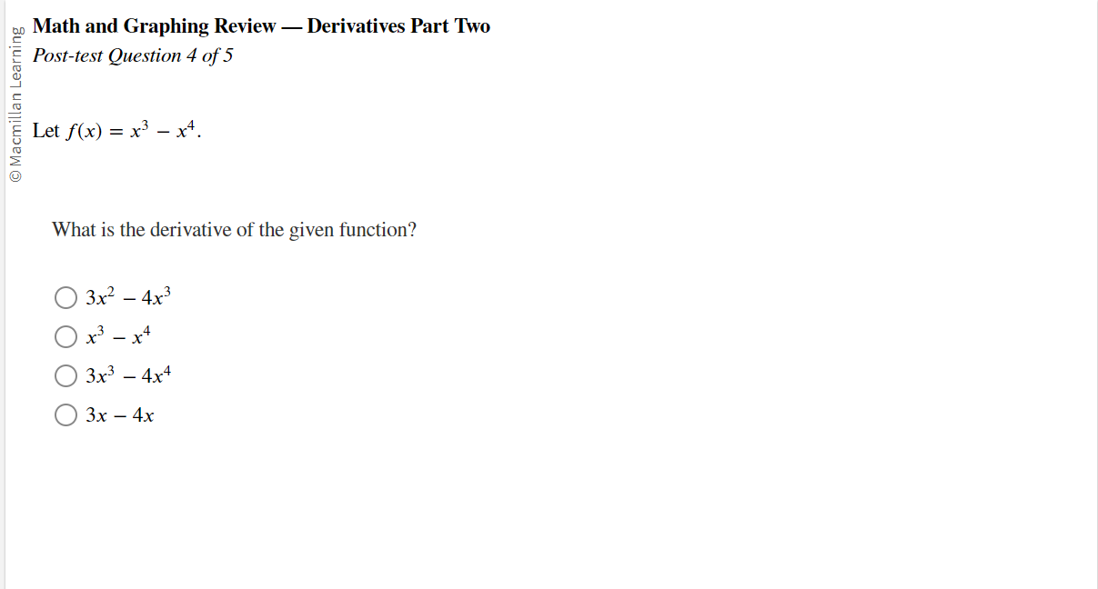 Solved Math and Graphing Review — Derivatives Part | Chegg.com