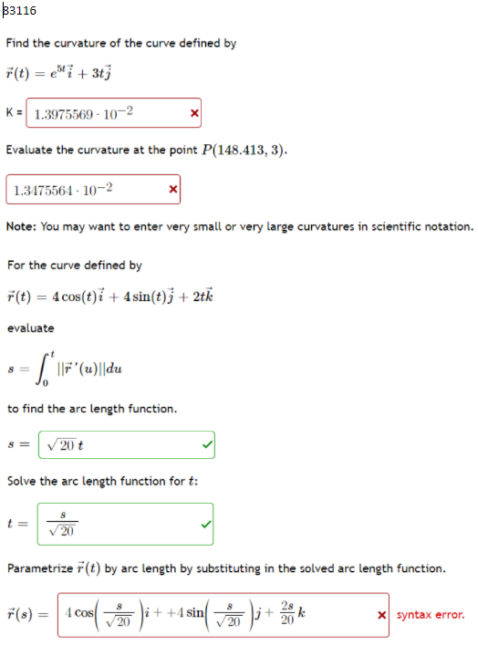 Solved |33116 Find the curvature of the curve defined by | Chegg.com