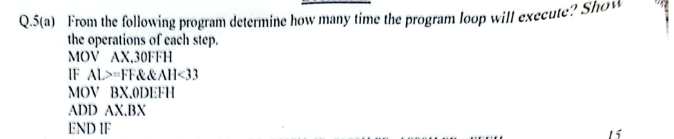 Solved Q.5(a) ﻿From the following program determine how many | Chegg.com