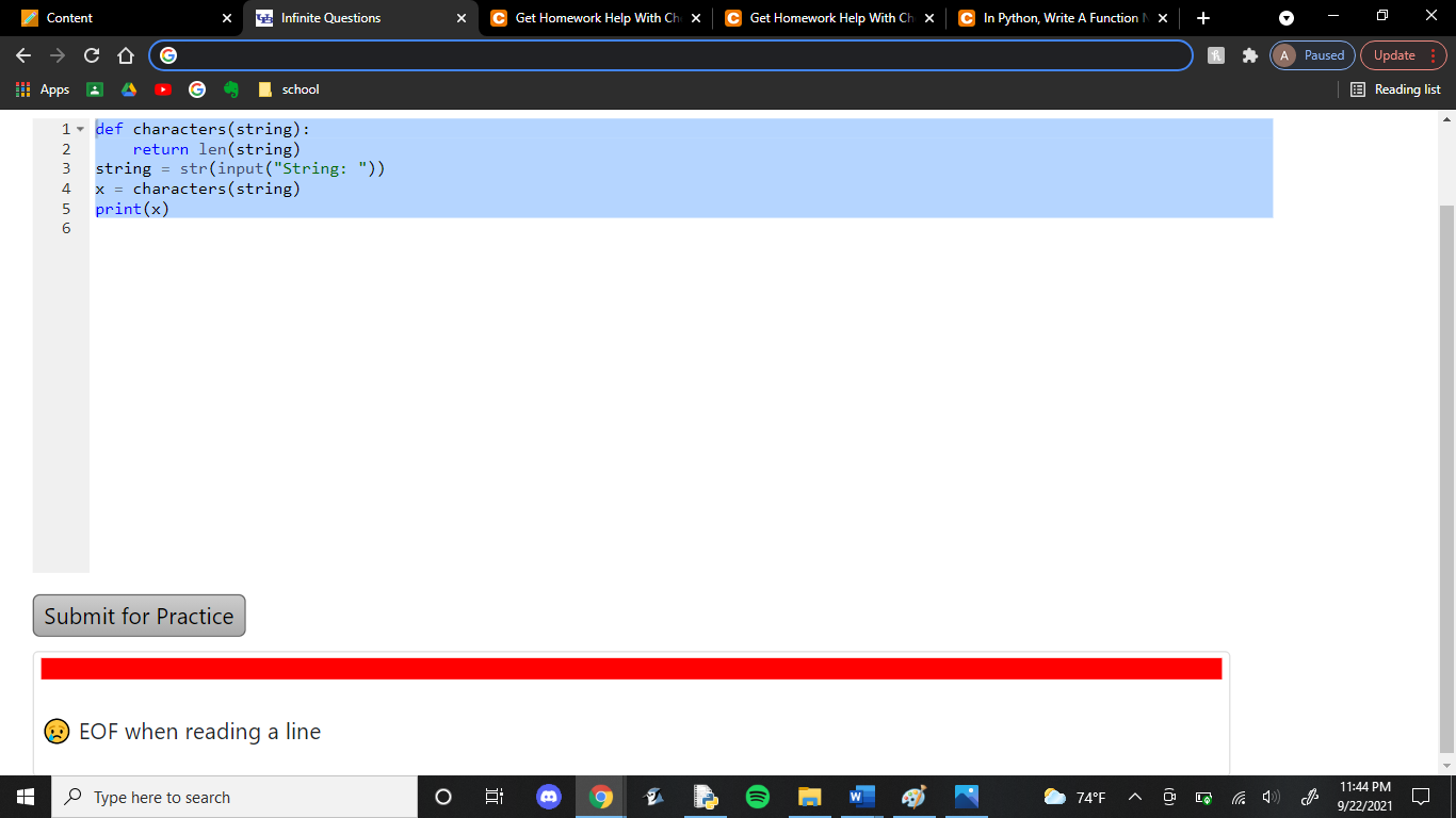 Solved In python, write a function named "replacement" that | Chegg.com