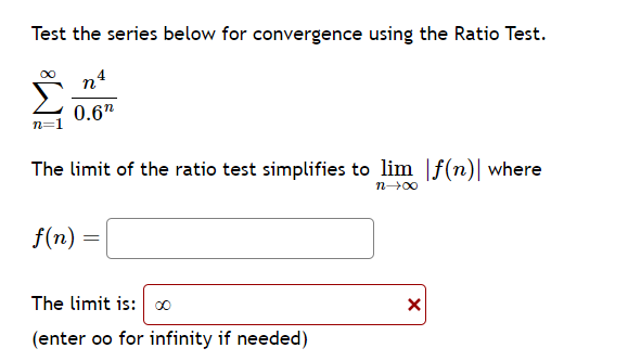 Solved Test the series below for convergence using the Ratio | Chegg.com