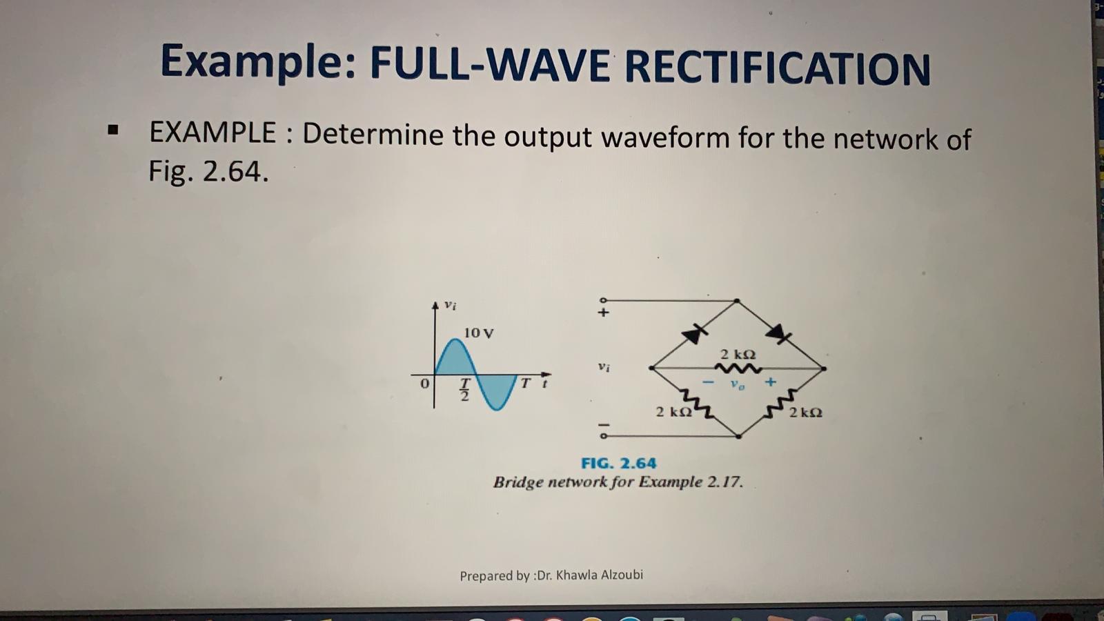 Solved Example: FULL-WAVE RECTIFICATION EXAMPLE: Determine | Chegg.com