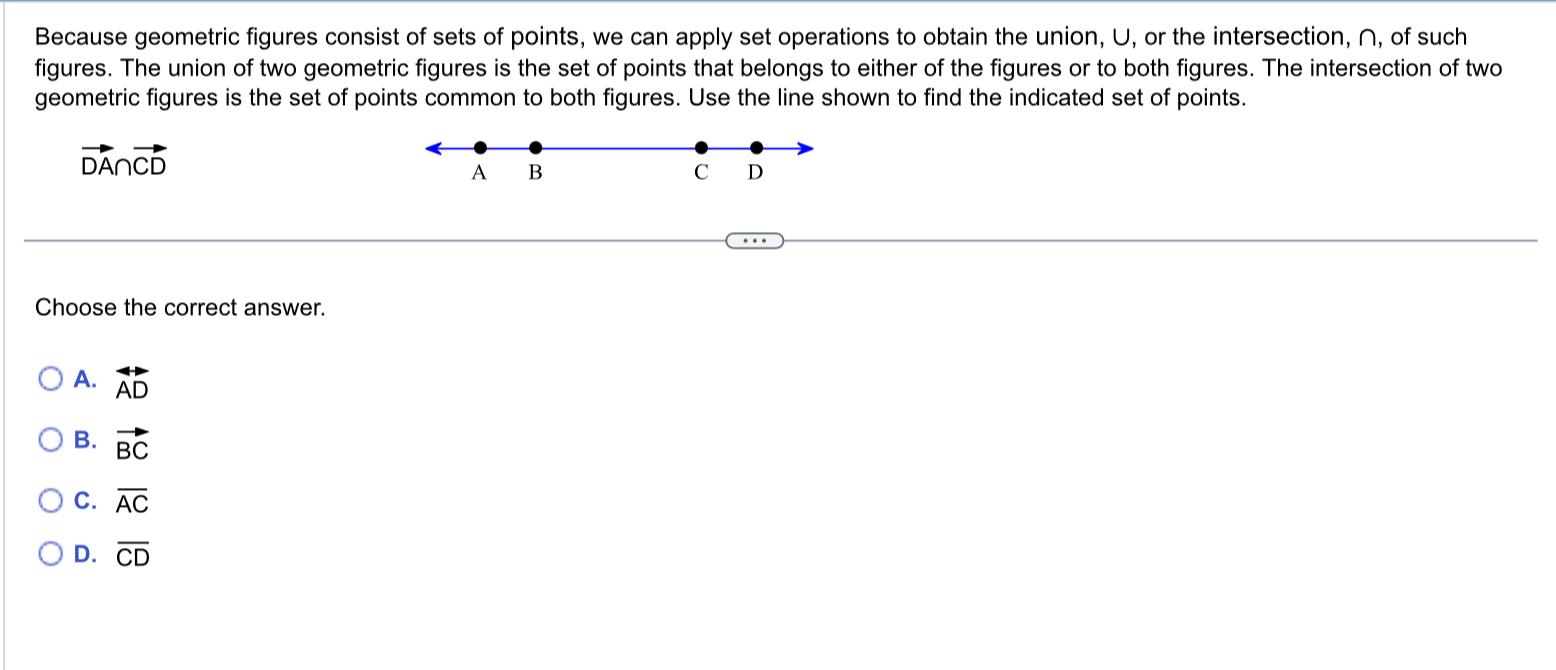 Solved Because geometric figures consist of sets of points, | Chegg.com