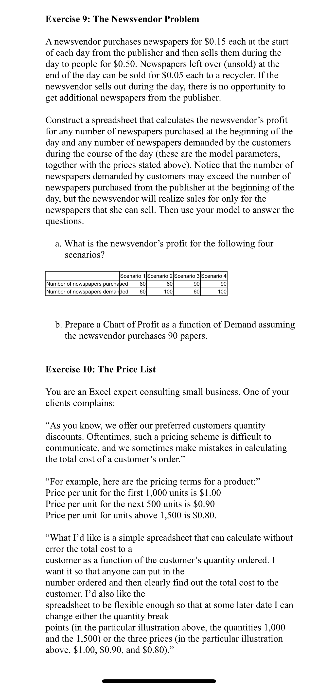 Solved Exercise 3: Breakeven Calculations I The following | Chegg.com