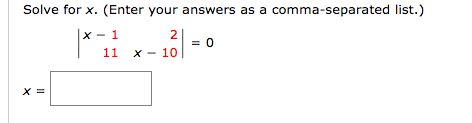 Solved Solve for x. (Enter your answers as a comma-separated | Chegg.com