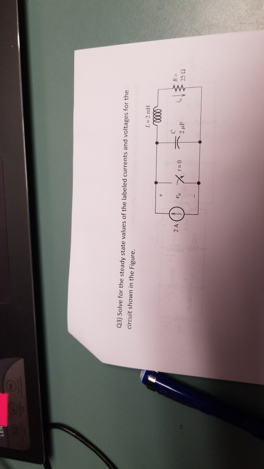 Solved Q3) Solve for the steady state values of the labeled | Chegg.com