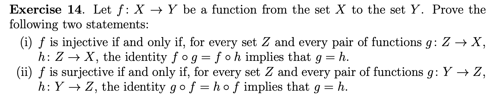 Solved Let f: X → Y be a function from the set X to the set | Chegg.com